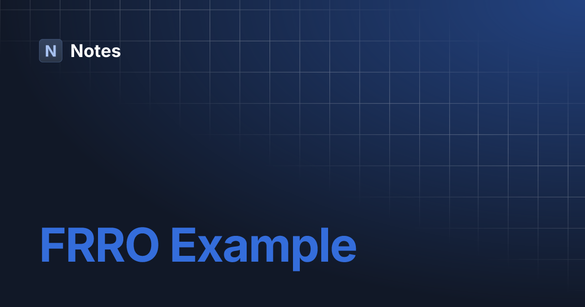 FRRO Example | Notes