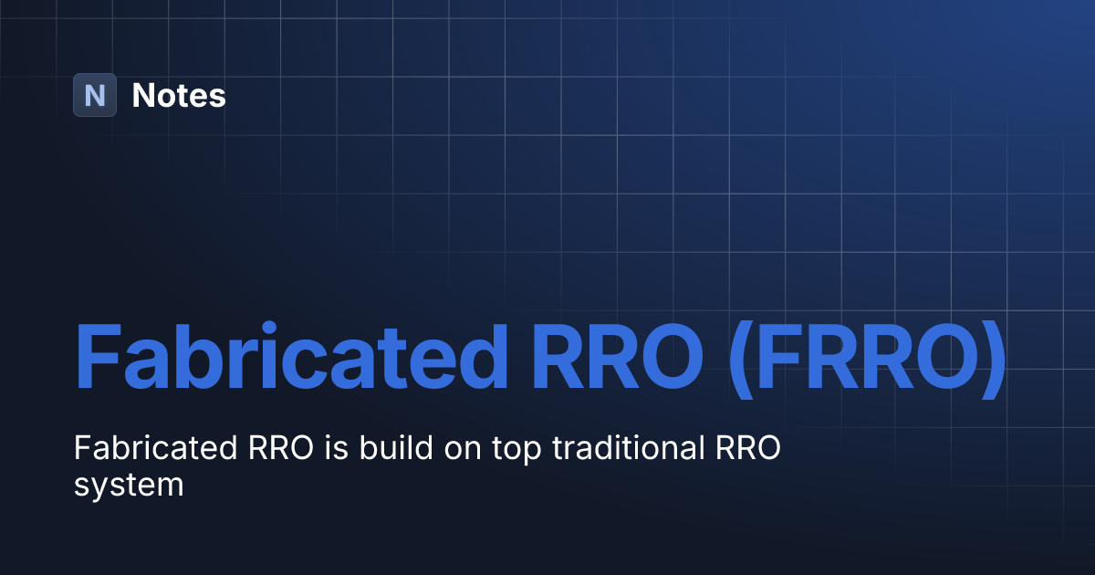 Fabricated RRO (FRRO) | Notes