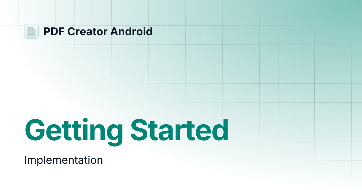 Getting Started Pdf Creator Android